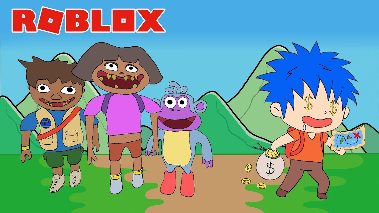 ขโมยแผนที่ขุมทรัพย์ 🗺️ น้อง Dora l Roblox Hungry Nora - YouTube
