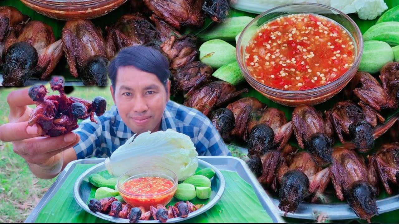 Wow Amazing Grilled Birds With Chilies Sauce Very Yummy Eating So ...