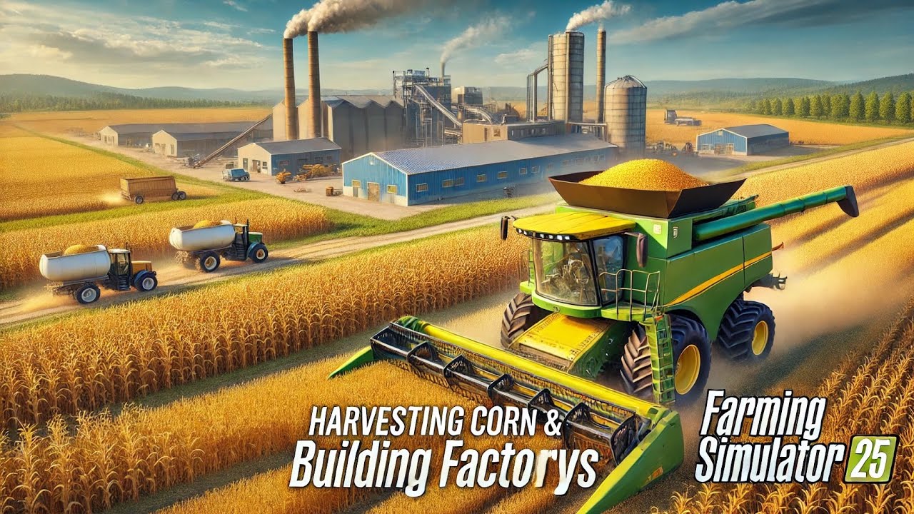 FARMING SIMULATOR 25 | HARVESTING CORN & BUILDING FACTORIES | NEW ...