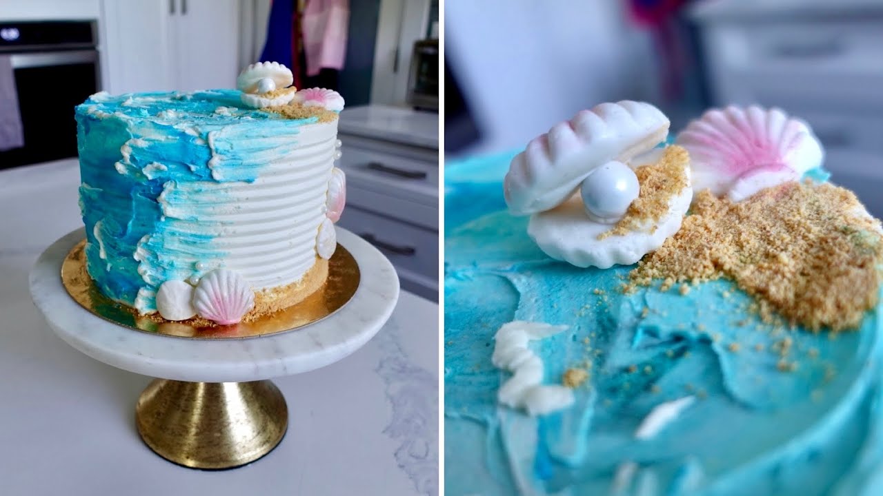 Making a $120 Beach Buttercream Cake at Home During a Record Breaking Heatwave | Cake Trends ...