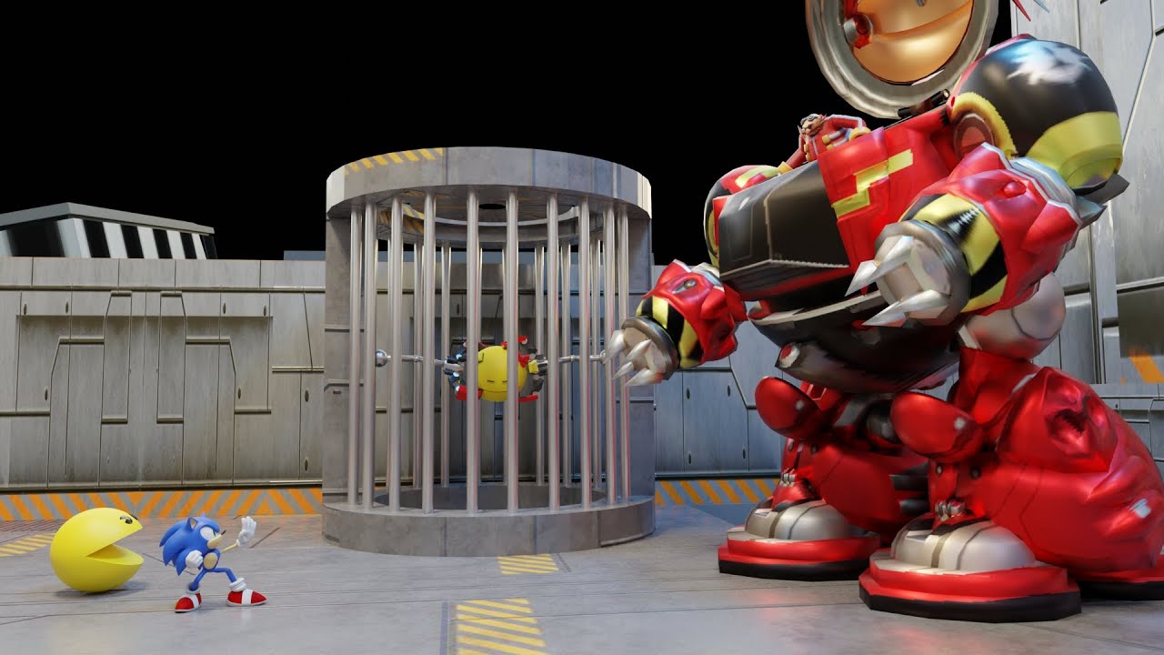 Pacman and Sonic finally defeat Robot Eggman - YouTube