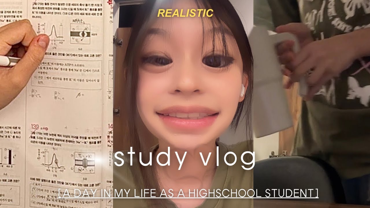 realistic korean study vlog: midterm exam d-21, midnight study, adayinmylife as a high schooler ...