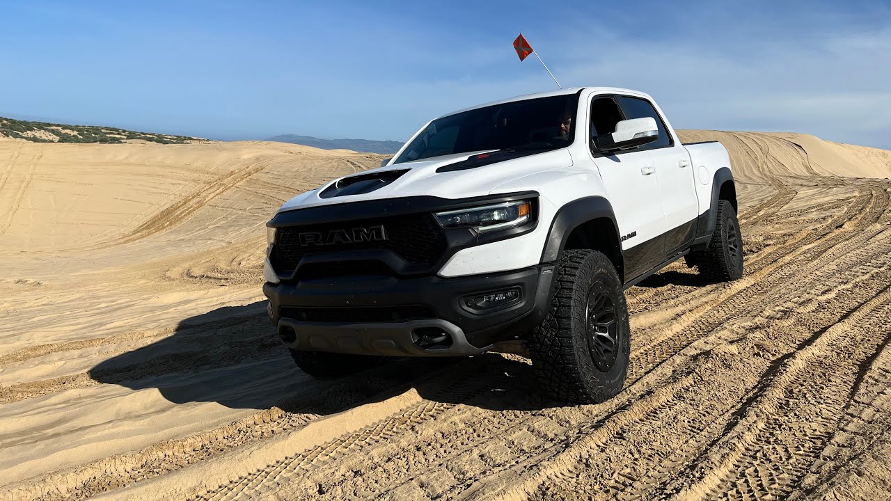 Ram TRX going around The dunes at Pismo - YouTube