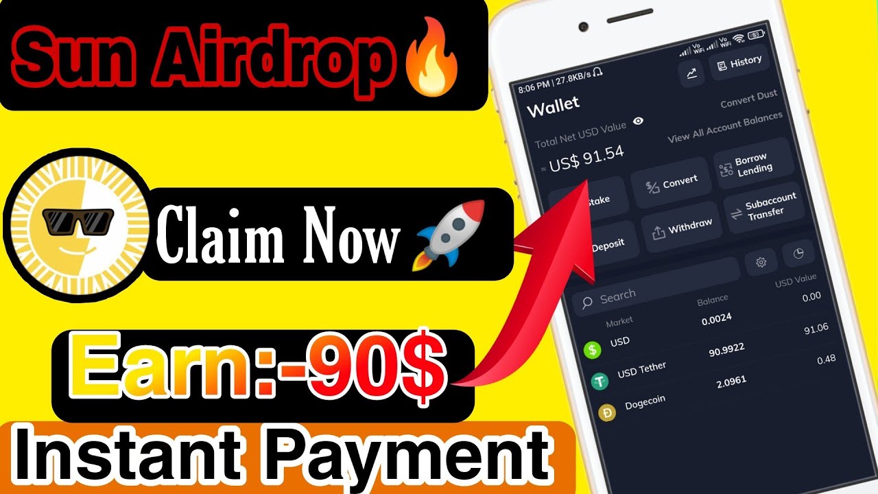 Sun Airdrop | Sun Tokens Airdrop | Sun Airdrop Withdrawal | Sun Tokens ...