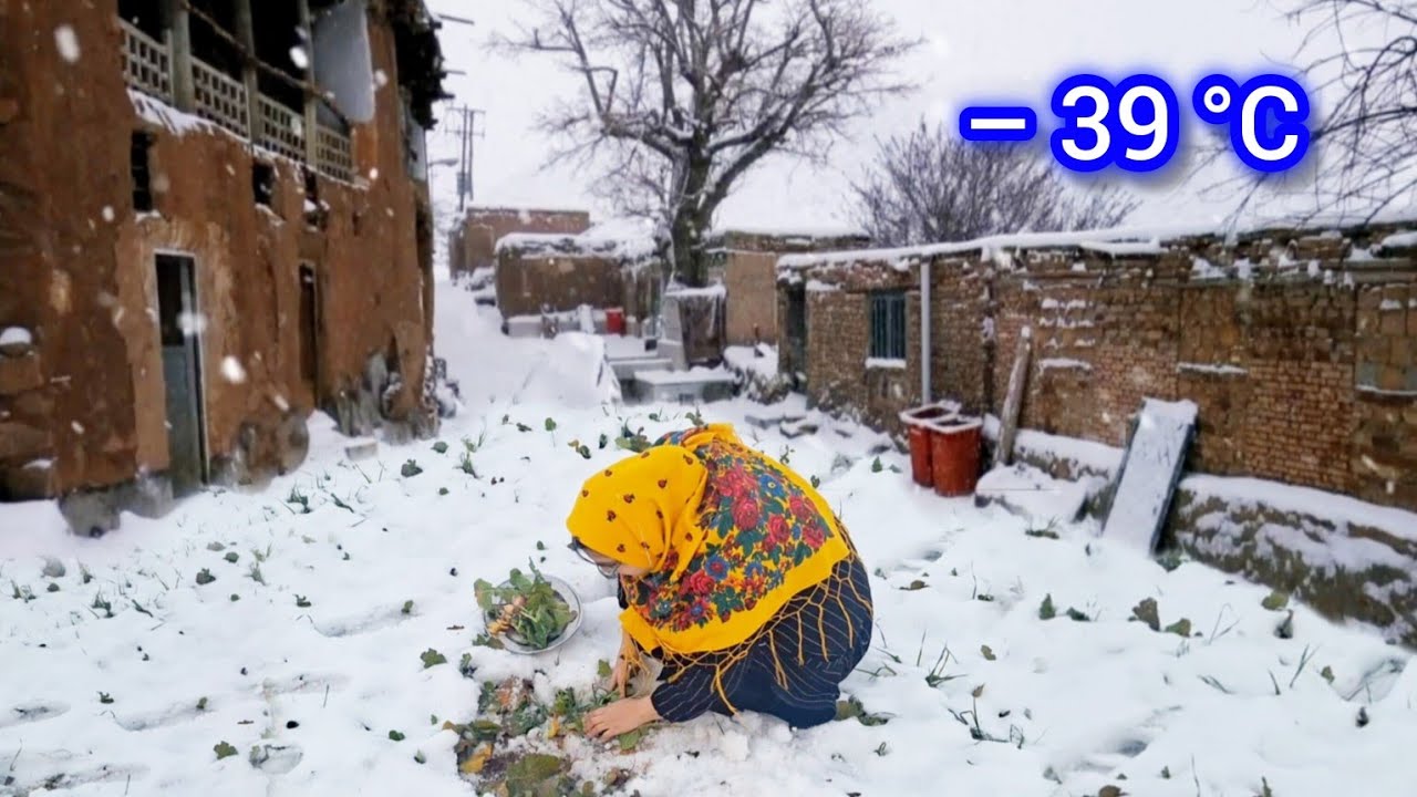 Hard life in the coldest village in Iran –39°C A snowy day in a remote ...