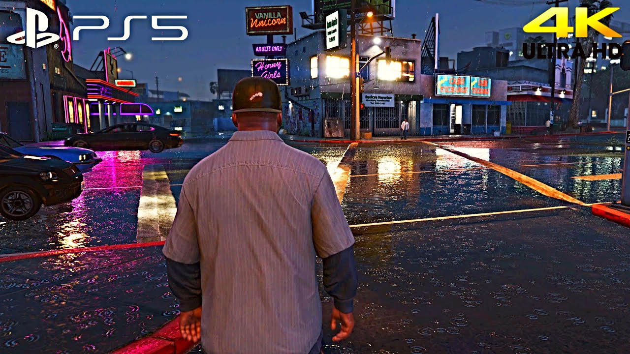GTA 5 Ultra Realistic Graphics on PS5 Heavy Rainy Weather | Ray Tracing ...