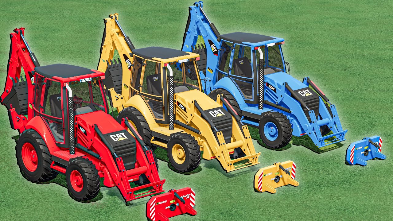 Work With COLORS -CULTIVATING with CAT BACKHOE LOADER - Farming ...