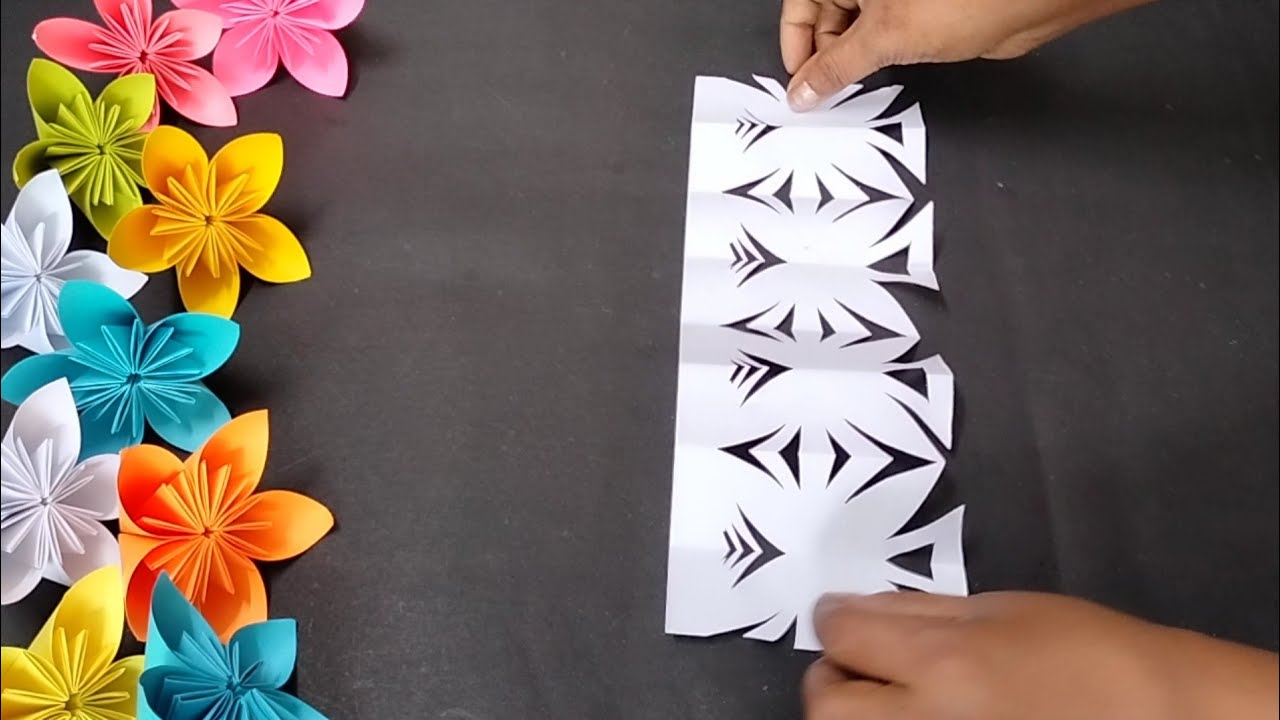 Diya paper border cutting designs|| design for bulletin board || simpl ...