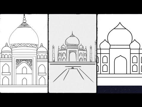 How to Draw Taj Mahal Picture from number 44 | Very Easy Drawing by ...