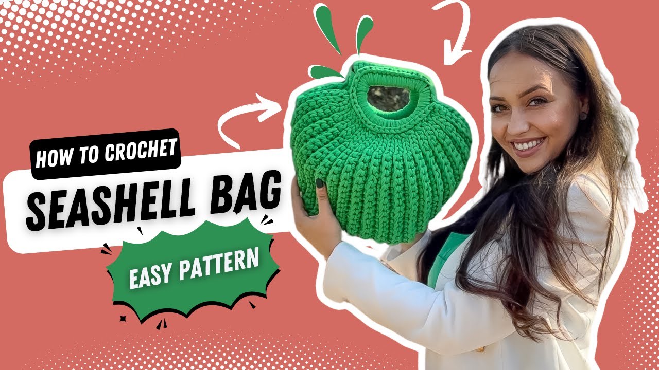 How to Crochet Ribbed Bag | Easy Tutorial Crochet Seashell Bag - YouTube