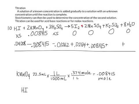 AP Unit 2: Redox Titration Example using BCA Tables - YouTube