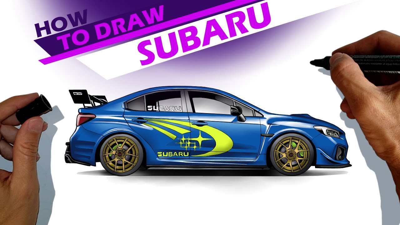 Subaru Impreza WRX - How to draw - YouTube