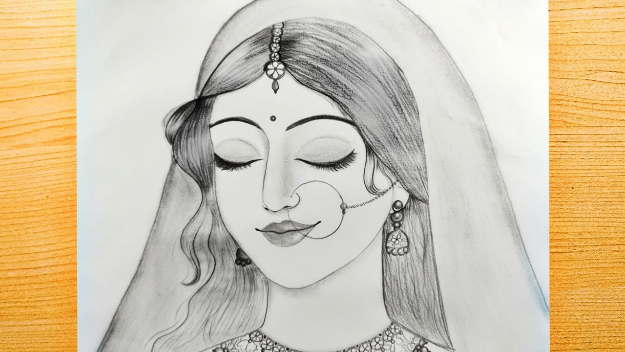 Beautiful Bride Drawing Easy Step by Step for Beginners / How to Draw a ...