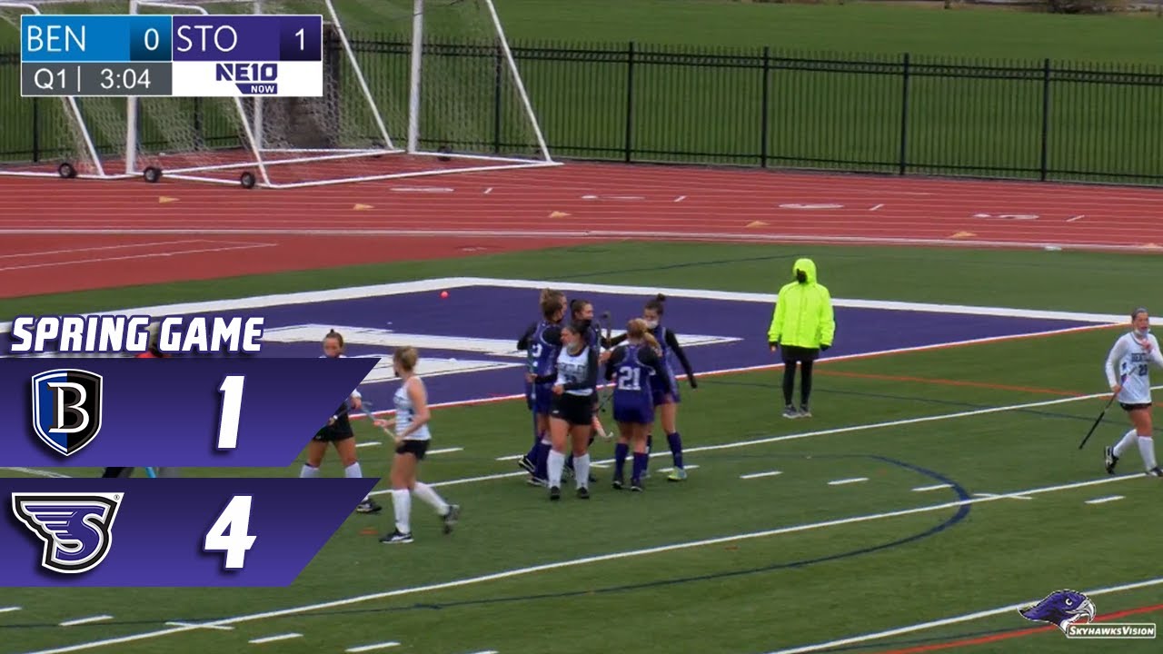 Stonehill Field Hockey Spring Game Highlights vs Bentley - YouTube