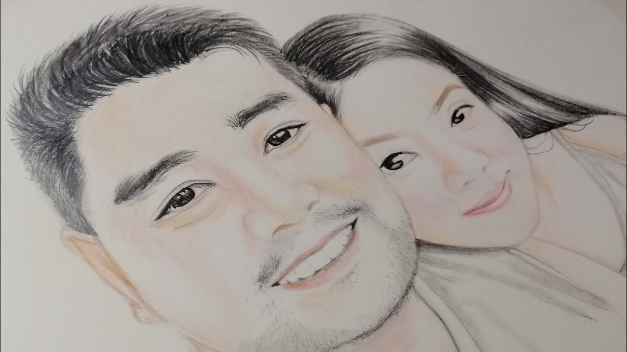 How to draw a couple | Drawing Process | One True Love - YouTube