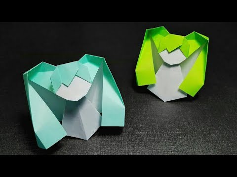 Hatsune Miku 1.0 Origami (TUTORIAL) How to fold a Hatsune Miku - YouTube