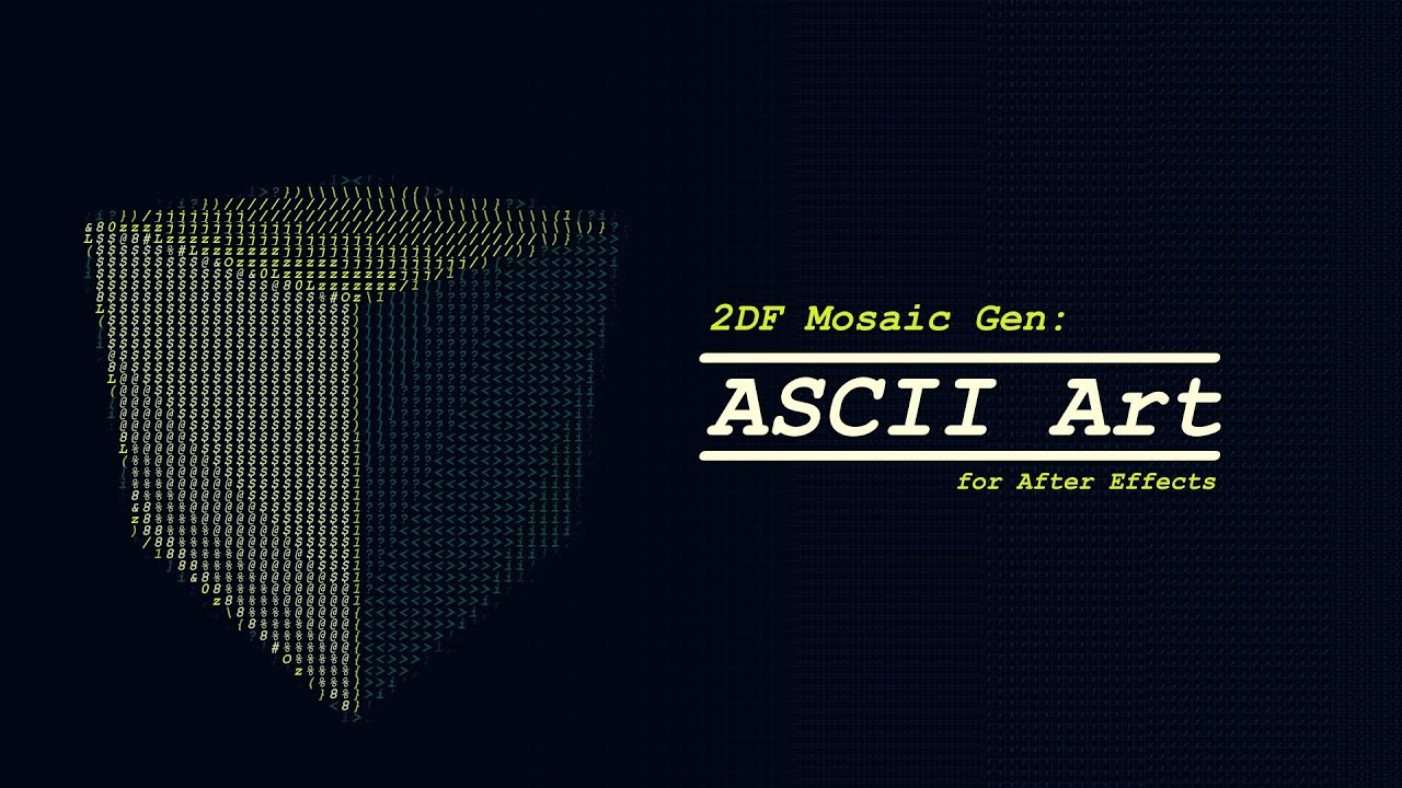 2DF Mosaic Gen - ASCII Art - After Effects Template - YouTube