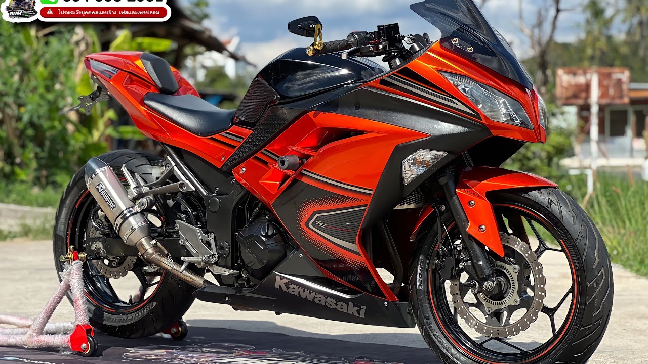 นินจา300 ABS จดปี14 สีส้มดำ ท่ออาคา มือครัช เบรคแต่ง ยางหน้า หลังใหม่ ...