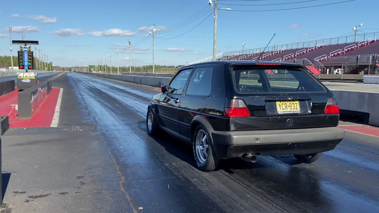 Vw Mk2 golf abf 16v Turbo 1/4 mile - YouTube