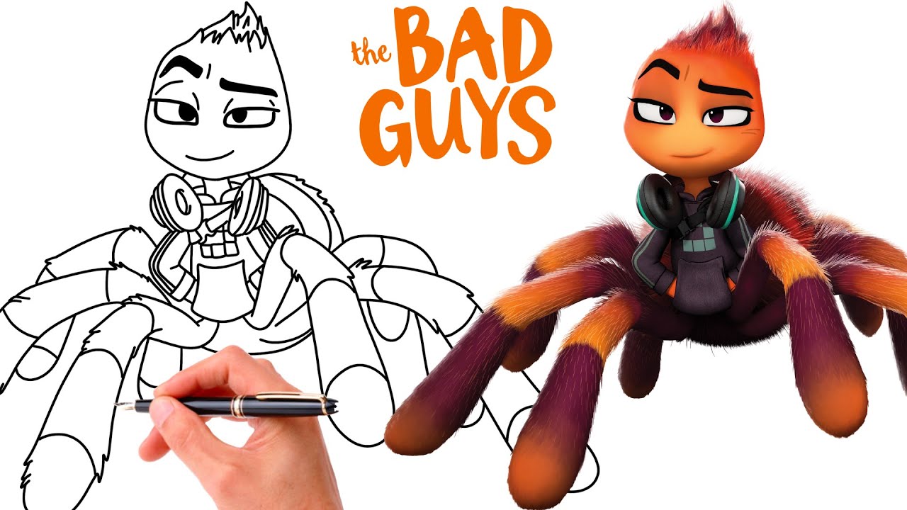 How To Draw MS. TARANTULA from THE BAD GUYS | EASY DISNEY DRAWING - YouTube