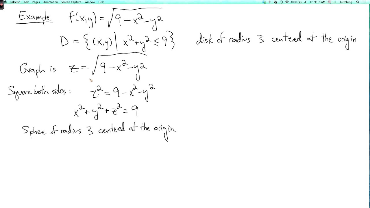 Multivariable calculus 2.1.2: Examples of graphs - YouTube