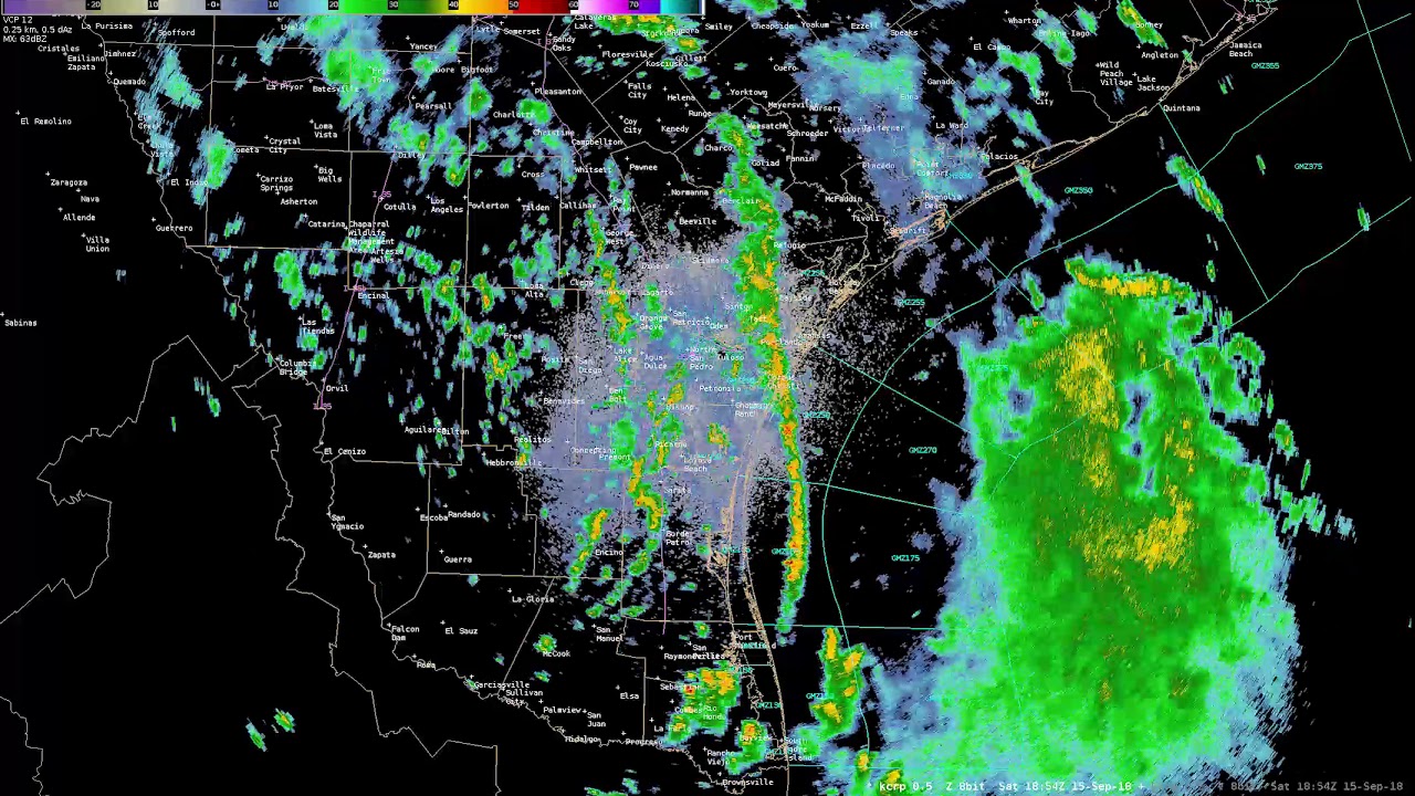 KCRP Radar Loop from 9/13/18 (410 PM) through 9/16/18 (658 PM) - YouTube