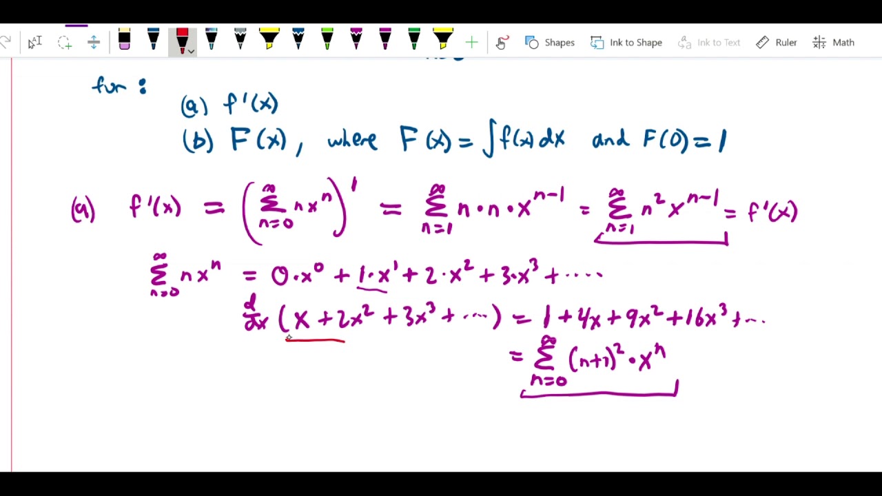 Power Series integration and differentiation Introduction - YouTube