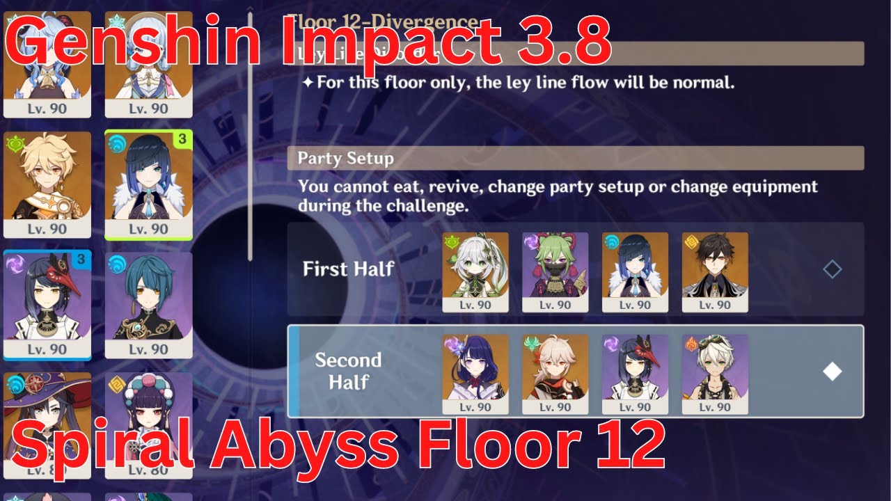 Spiral Abyss Floor 12【Genshin Impact 3.8】 - YouTube