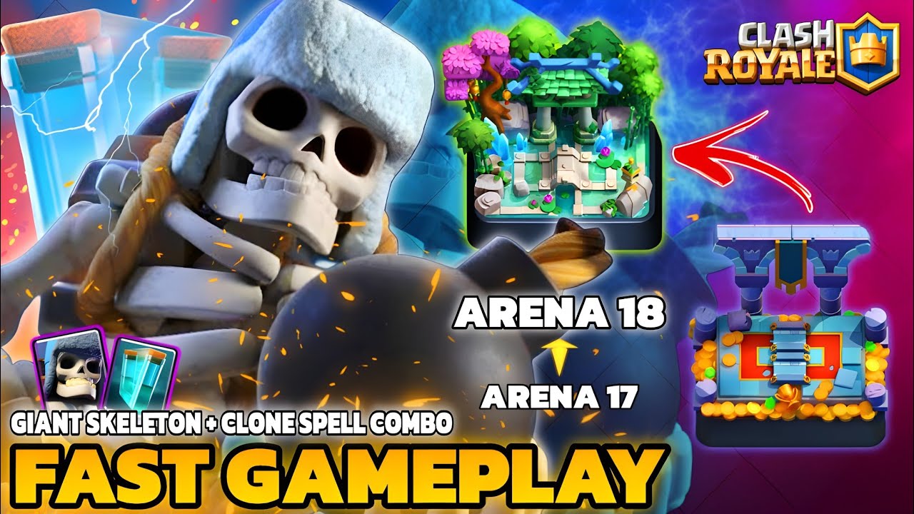 UNSTOPPABLE Giant Skeleton + Clone Spell Combo! Insane Clash Royale ...