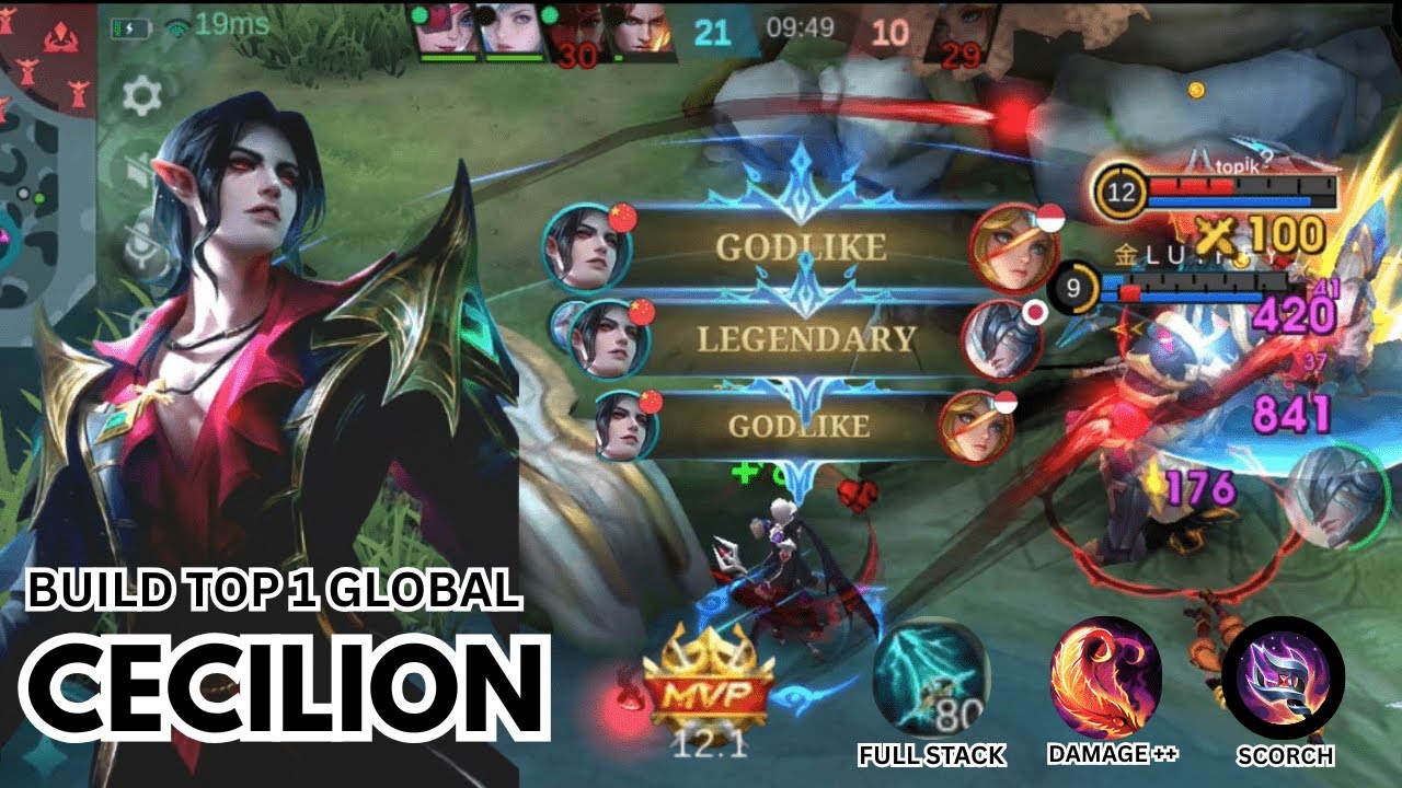FULL STACK !! LEGENDARY CECILION DEADLY MIDLANE MVP GAMEPLAY!! - Build ...