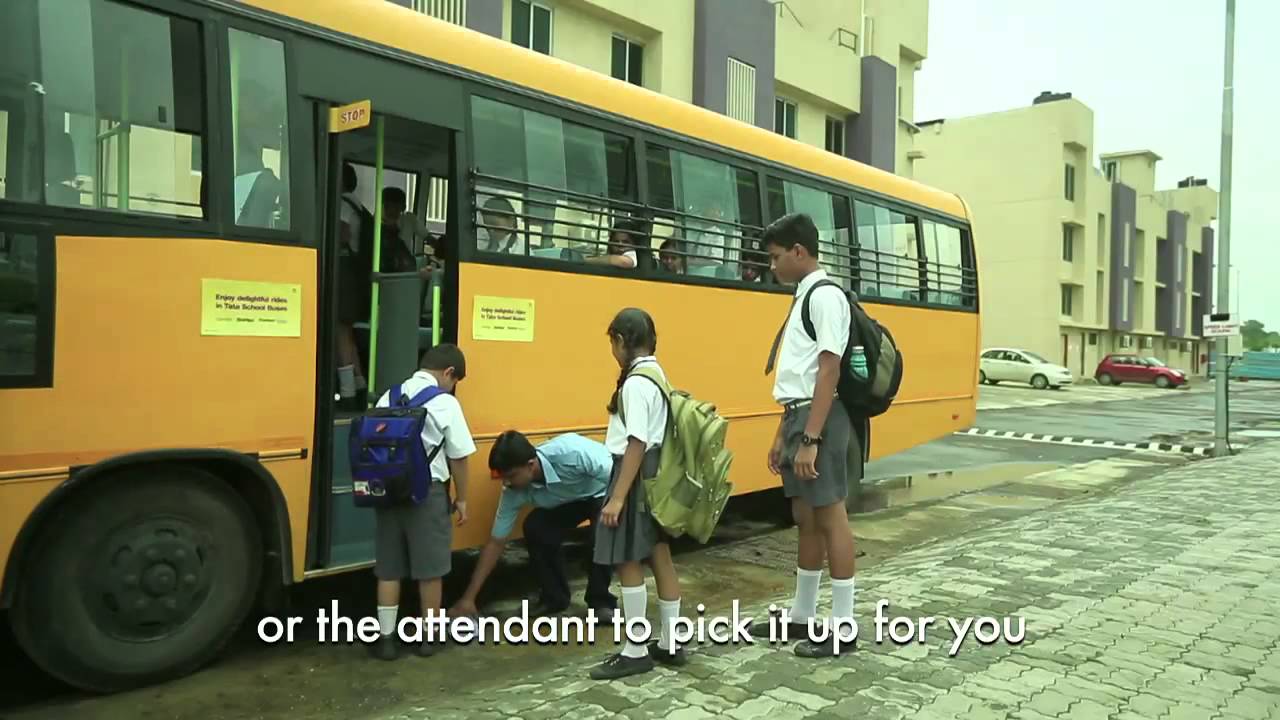 Tata Motors - Skool Drill - Safe Entry & Exit From The School Bus - YouTube