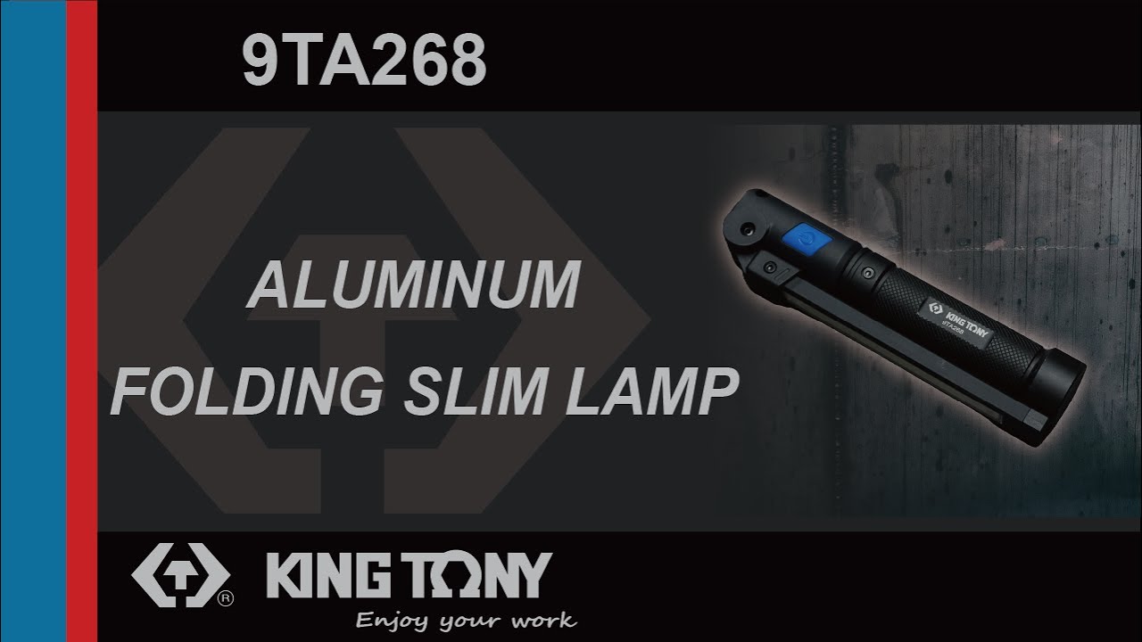 KING TONY 9TA268 800 Lumen Aluminum Folding Slim Lamp (8W) - YouTube