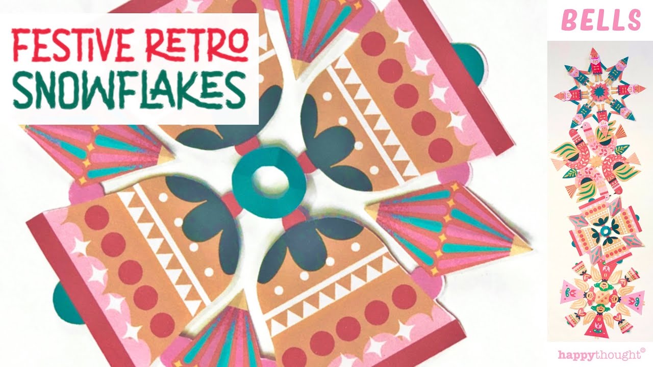 Easy DIY Retro Bells snowflake tutorial. Paper snowflake retro ...