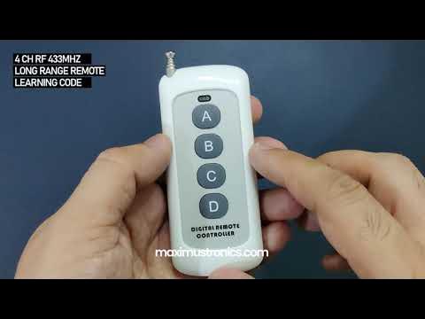 4channal long range rf433mhz remote control learning code works with ...