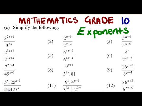 Mathematics Grade 10 Exponents Exercise 2 @mathszoneafricanmotives ...