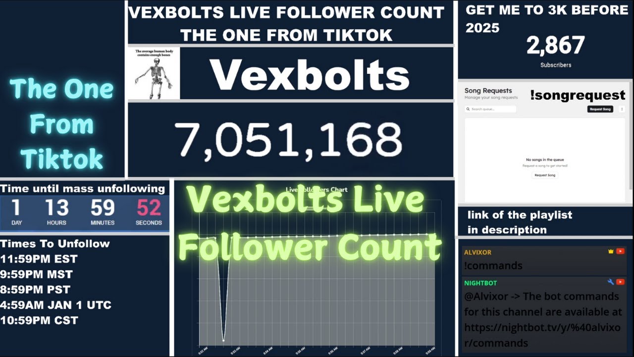 VEXBOLTS LIVE FOLLOWER COUNT - THE ONE FROM TIKTOK - YouTube