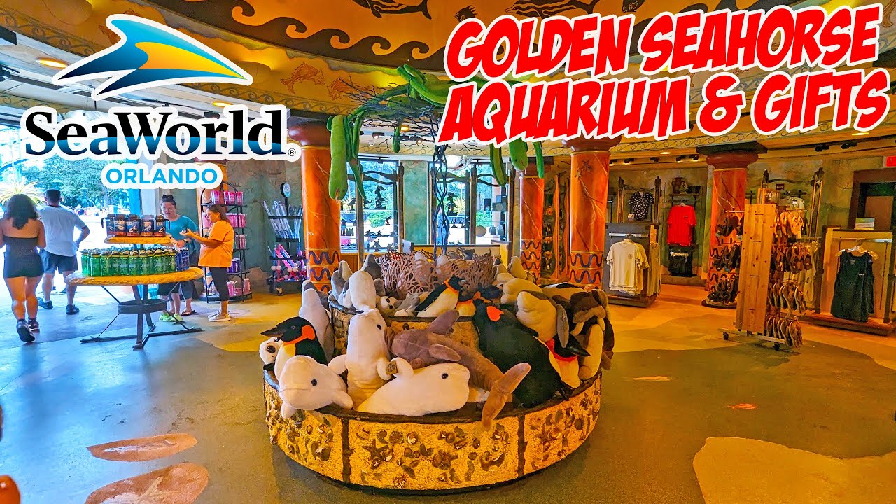 Golden Seahorse Aquarium and Gifts Store at SeaWorld Orlando [4K] - YouTube