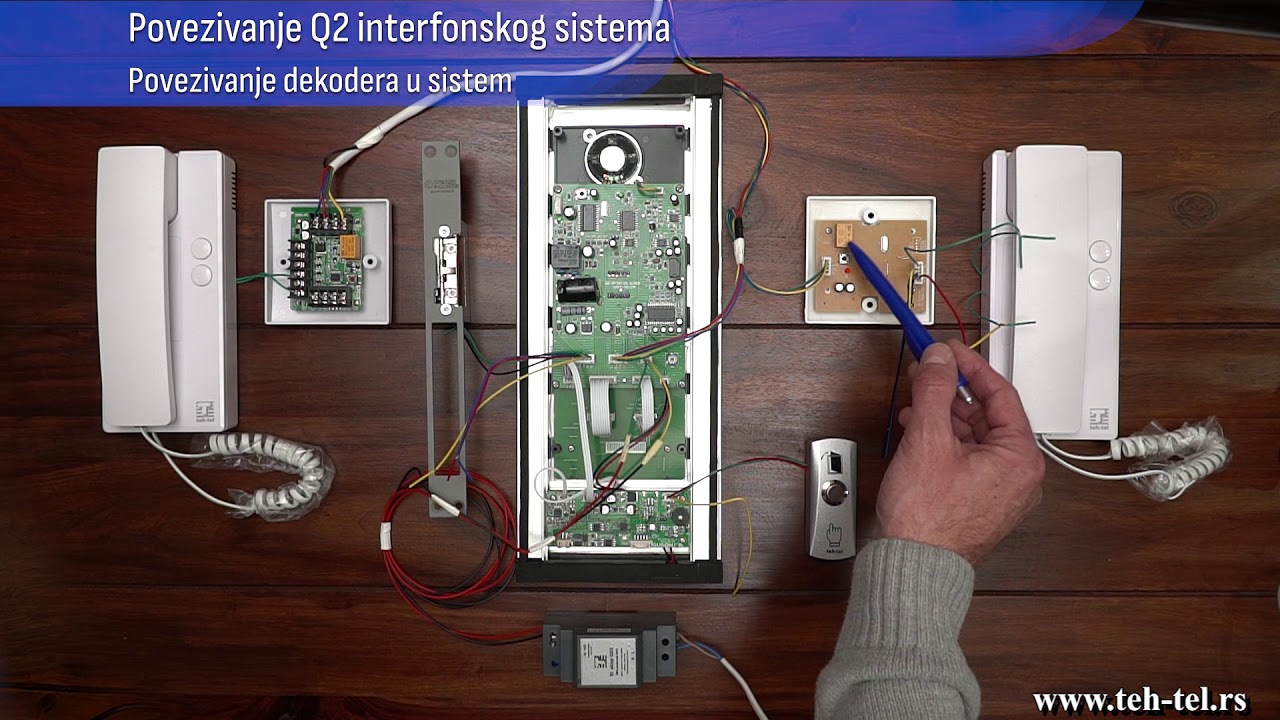 TEH-TEL Q2 interfonski sistem povezivanje - YouTube