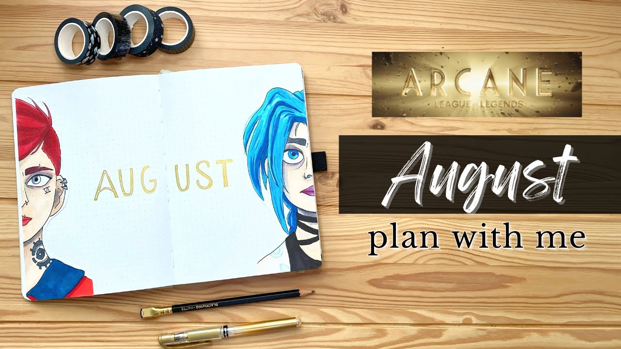 August PLAN WITH ME - Arcane: League of Legends 🥊 Bullet Journal Setup ...