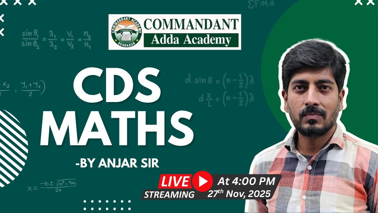 CDS Maths LIVE Class | Complete Syllabus Practice | Exam Tricks ...