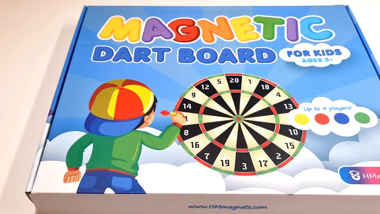 Large & Safe Magnetic Dart Board (Wooden Frame) for Kids & Adults - Fun ...