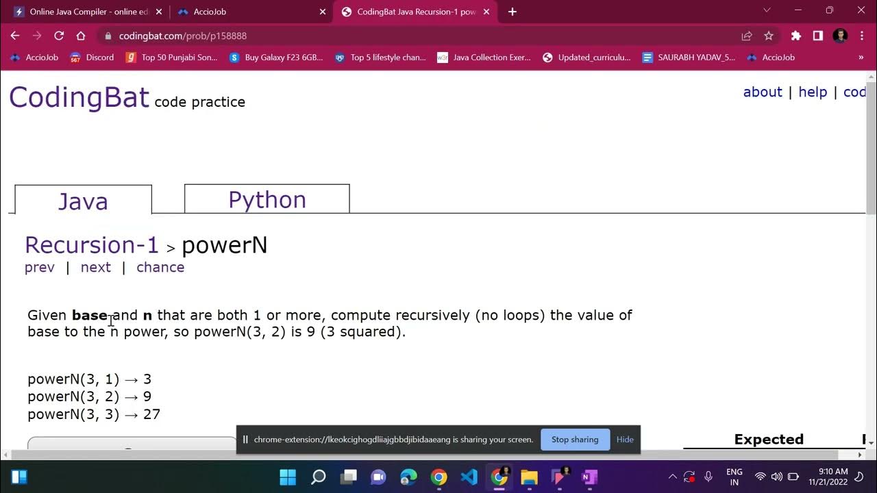 PowerN | Recursion Programming Problem - 8 | Java Programming In Hindi - YouTube