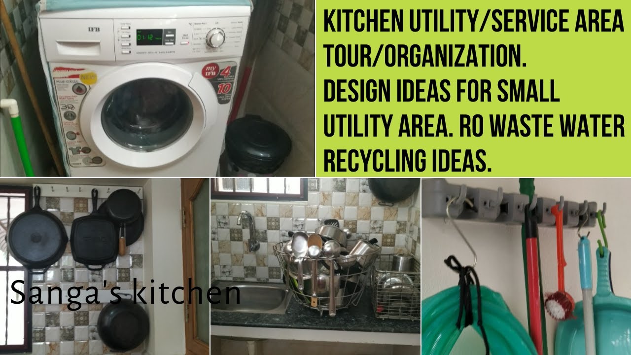 Kitchen Utility/service Area tour & Organization ideas/கிட்சன் வொர்க் ...