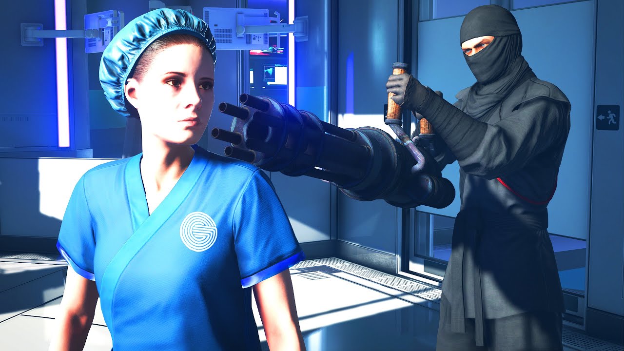 HITMAN Ninja Minigun Kill Everyone Hokkaido - YouTube