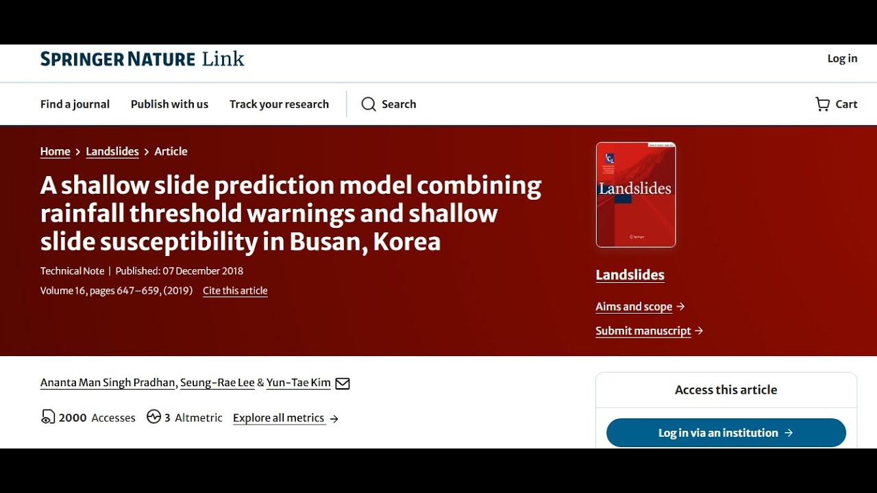 A shallow slide prediction model combining rainfall threshold - YouTube