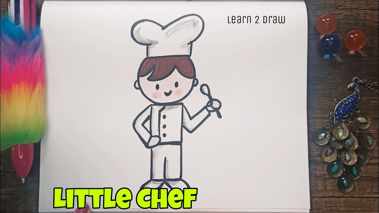 Chef Drawing For Kids Easy