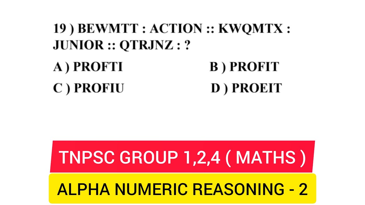 TNPSC | GROUP 1,2,4 | MATHS | ALPHA NUMERIC REASONING 2 | ARIVUSAAL ACADEMY - YouTube