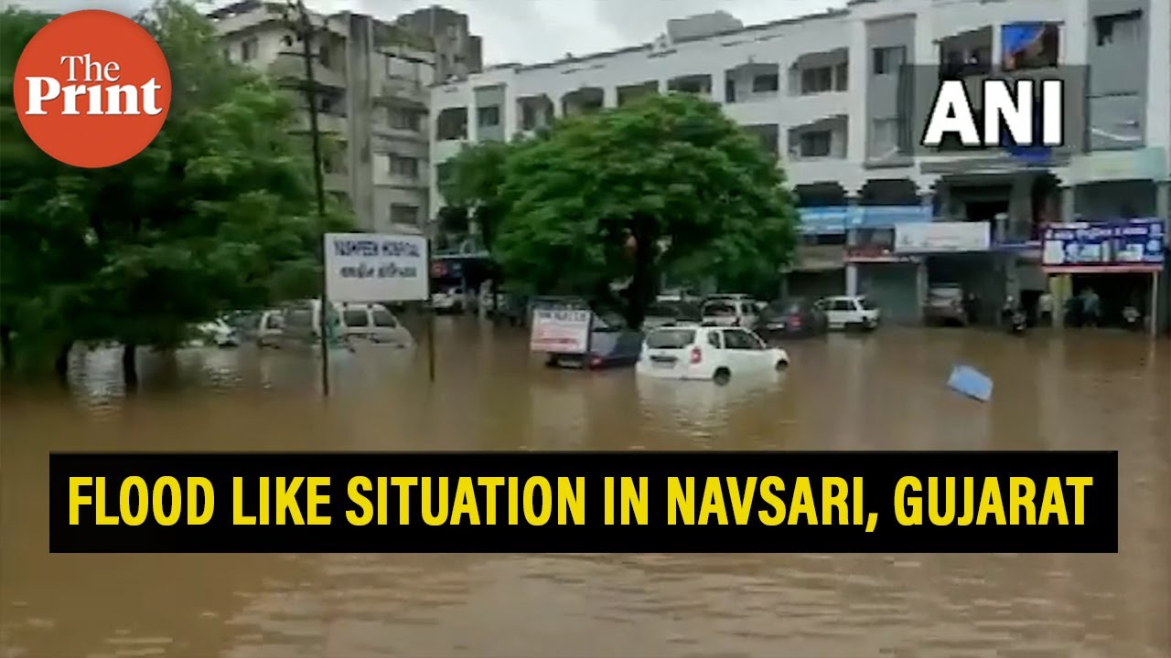 Flood like situation in Navsari, Gujarat after heavy rainfall - YouTube
