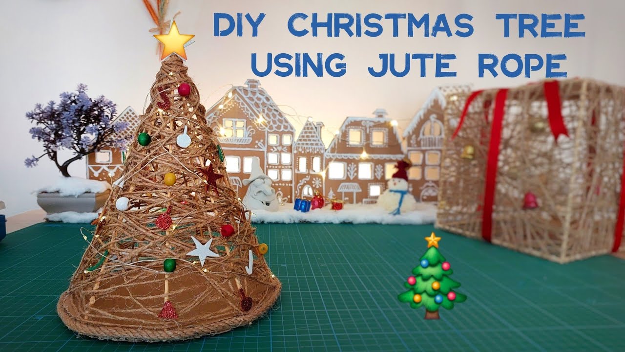 🎄HOW TO MAKE CHRISTMAS TREE WITH JUTE ROPE? | JÜT İP İLE DEKORATİF ...