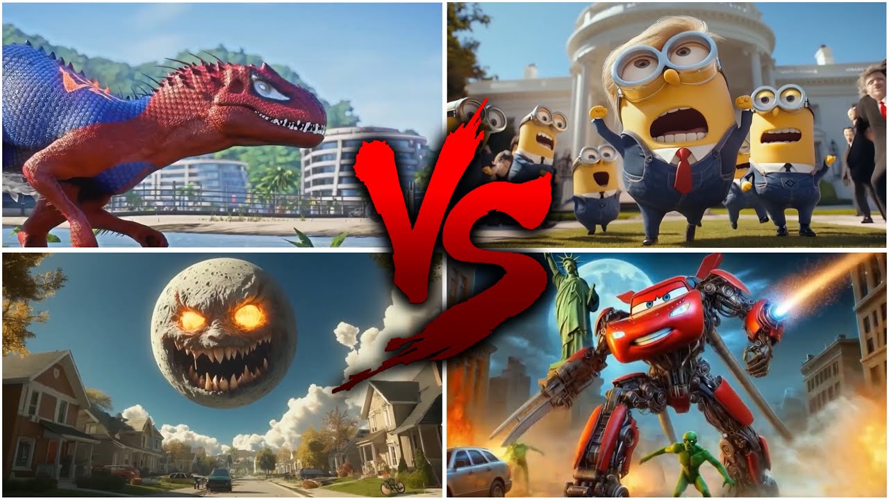 MINIONS STATUE 🆚 MINIONS PRESIDENT 🆚 MCQUEEN HORROR 🆚 MCQUEEN ...